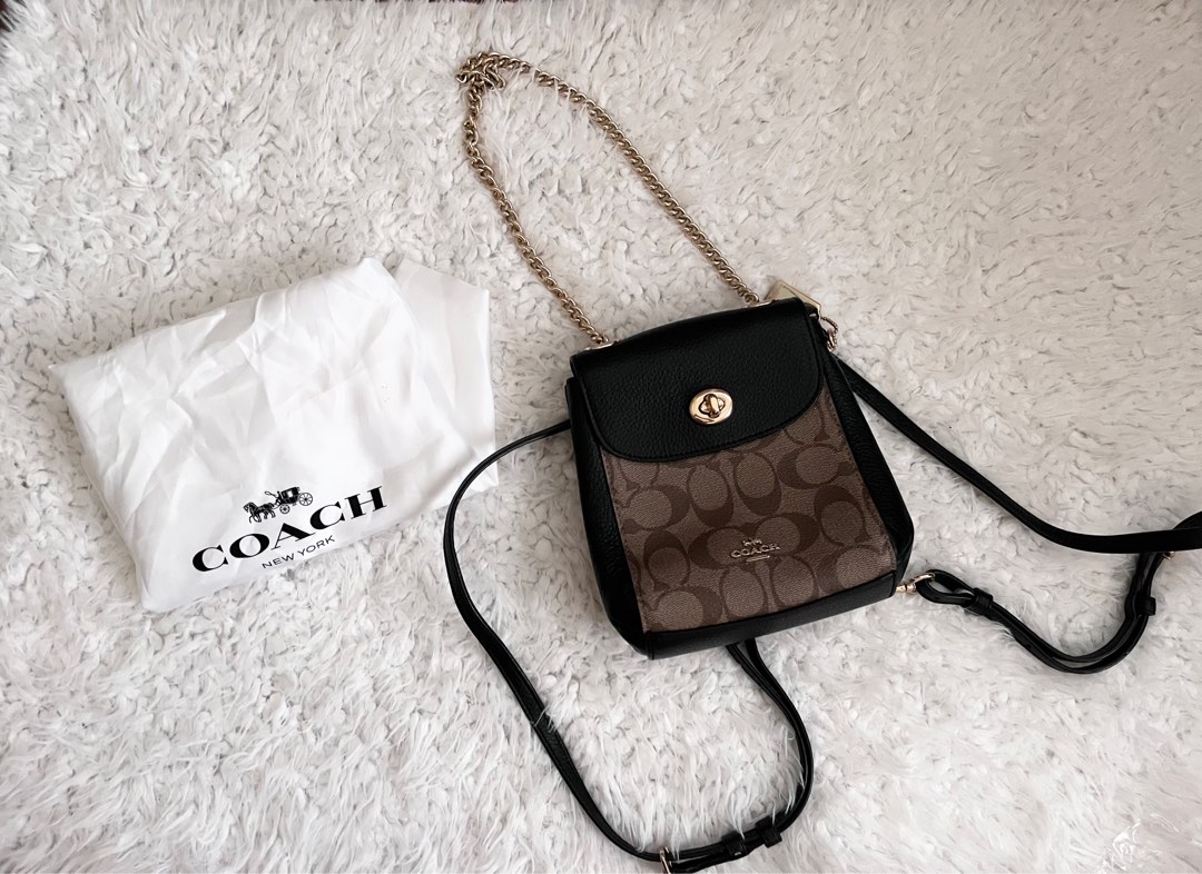 Coach Convertible Mini Backpack i Signature Canvas on Carousell