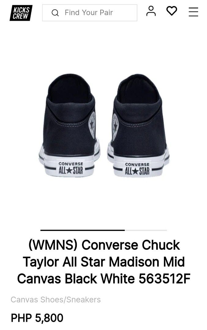 Converse Chuck Taylor All Star Madison Mid Women Black, Men's Fashion ...