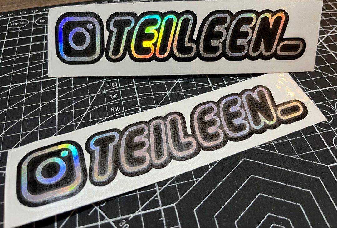 Custom IG/FB Handle Design Car Sticker High Quality Vinyl Waterproof ...