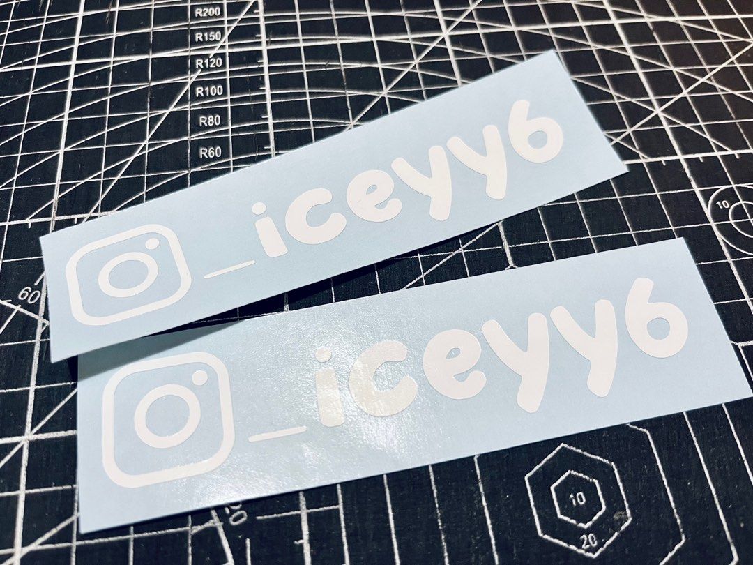 Custom IG/FB Handle Design Car Sticker High Quality Vinyl Waterproof ...