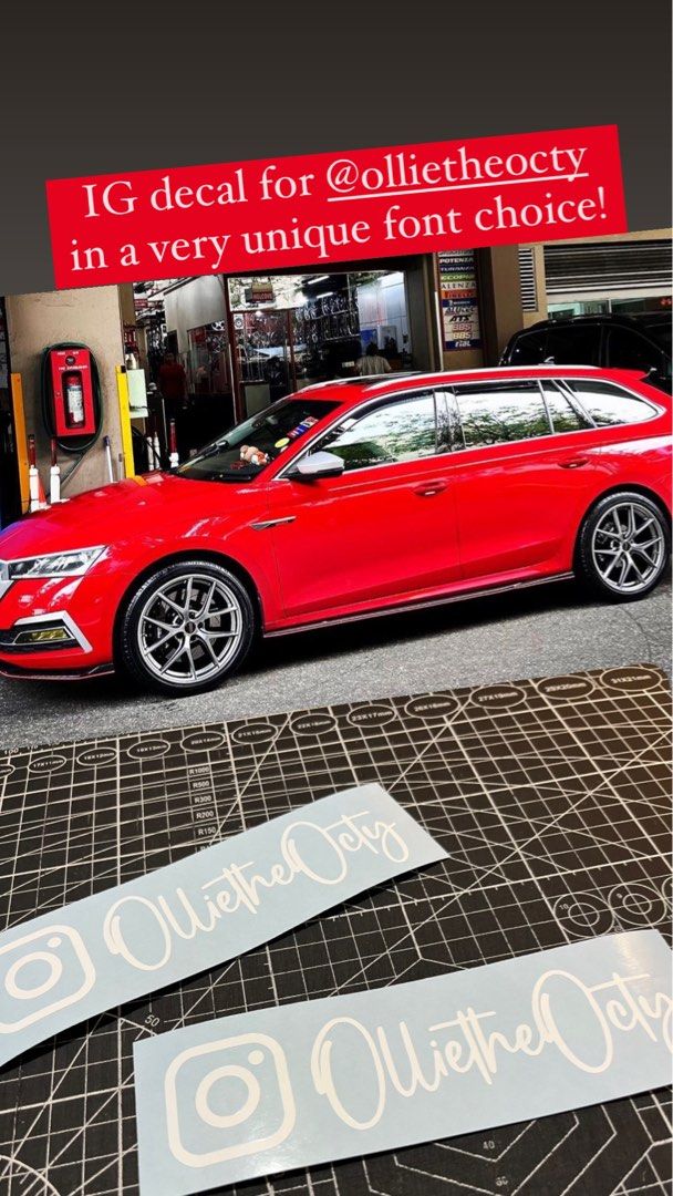 Custom IG/FB Handle Design Car Sticker High Quality Vinyl Waterproof ...