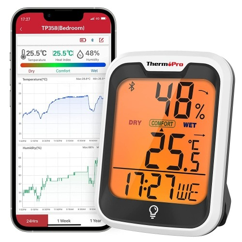Digital Hygro-Thermometer (Humidity & Temperature) > ThermoPro TP358 ...