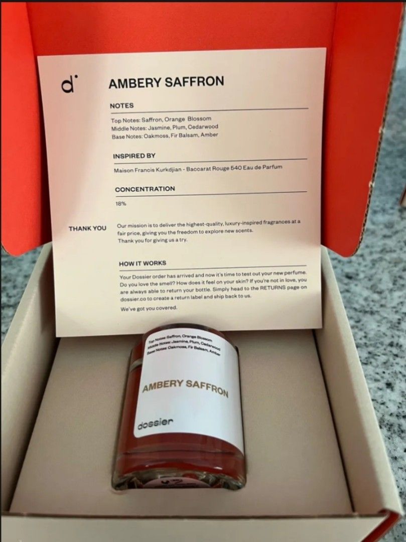 Dossier Ambery Saffron Inspired by Baccarat Rouge 540, Beauty ...