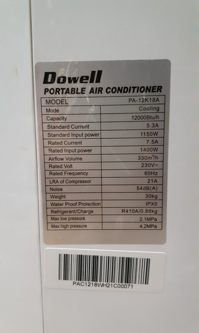 Dowell Portable Aircon on Carousell