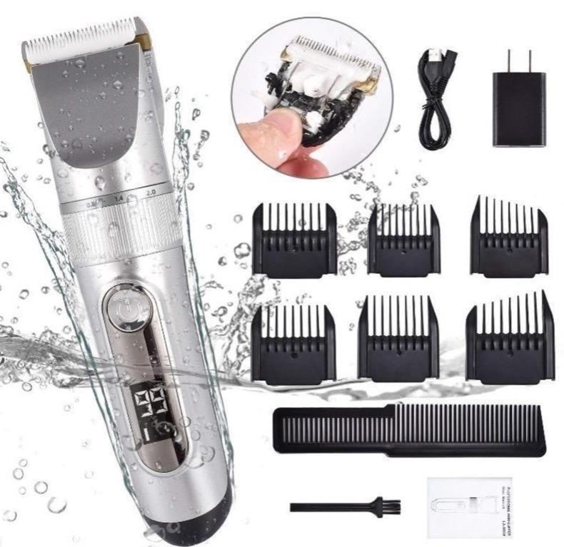 Electric Hair Clippers for Men Quiet LED Display Cordless Rechargeable ...