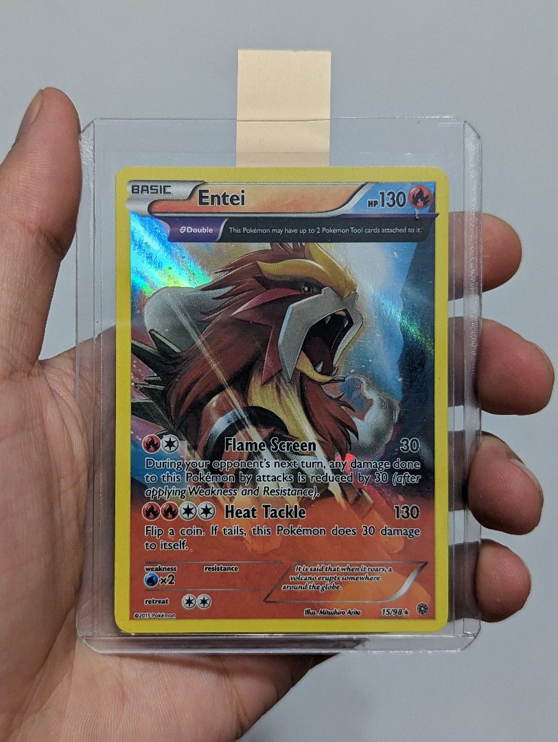 Entei Holo Rare XY Ancient Traits Ancient Origins Full Art Free basic ...