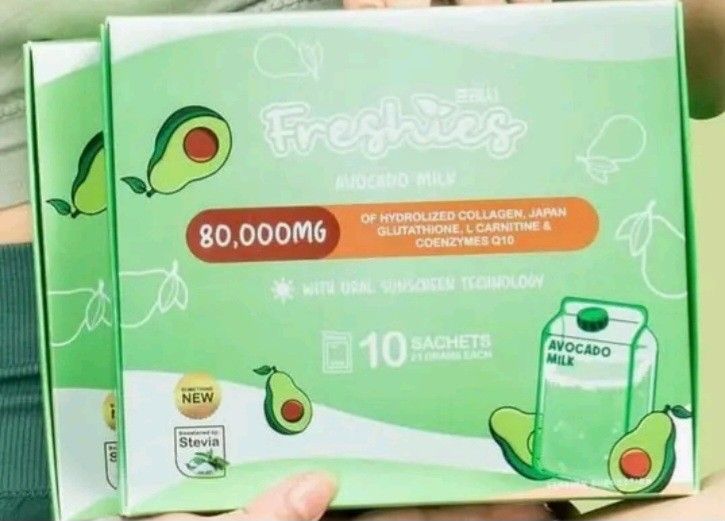 Freshies avocado collagen juice drink, Health & Nutrition, Health ...