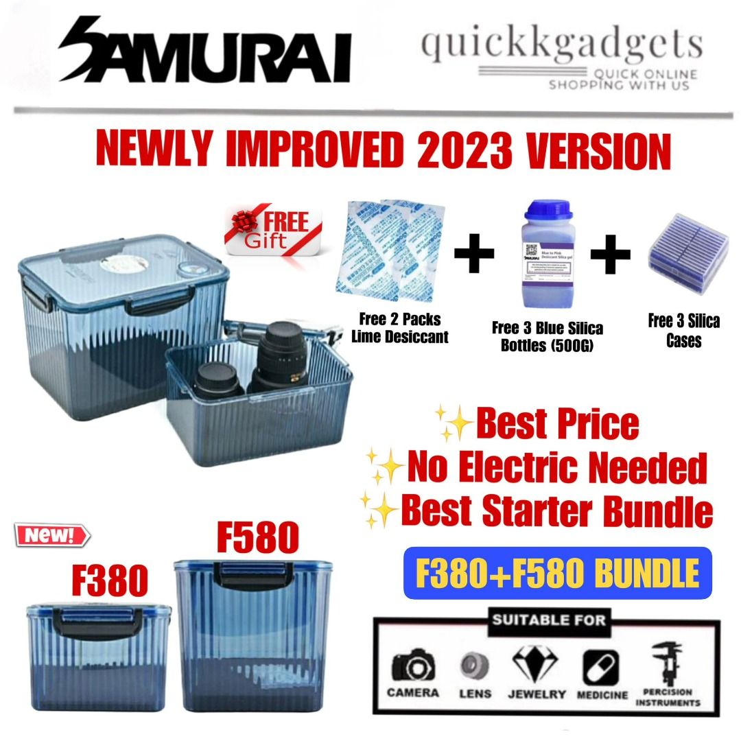 Samurai F380/F580 Dry Box with Silica Gel Pack, Photography, Photography Accessories, Dry Boxes ...