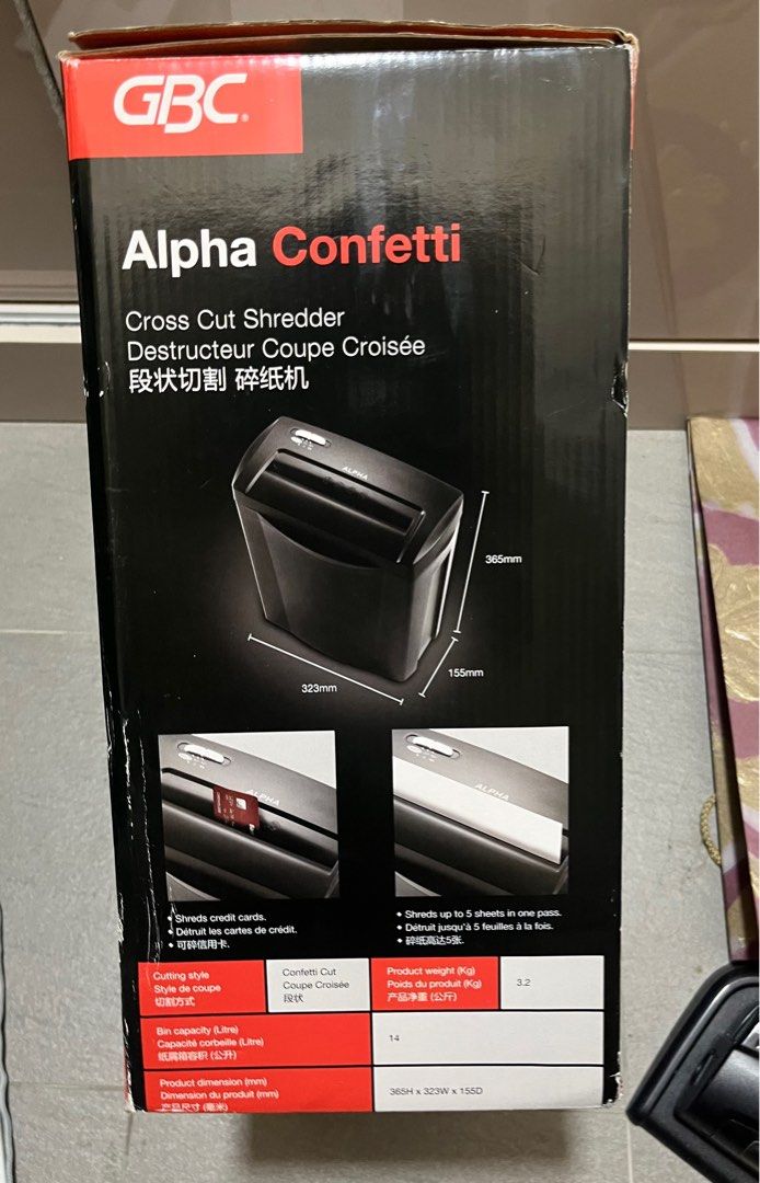 GBC Alpha Confetti Paper Shredder, Computers & Tech, Office & Business ...