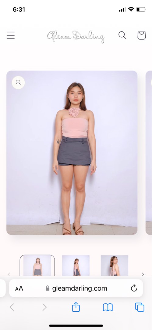 Gleam Darling Dear Darling Skort in Grey on Carousell