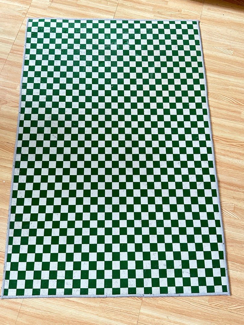 Green Checkered Shopee Rug Carpet Y2K Vintage Retro Aesthetic on Carousell