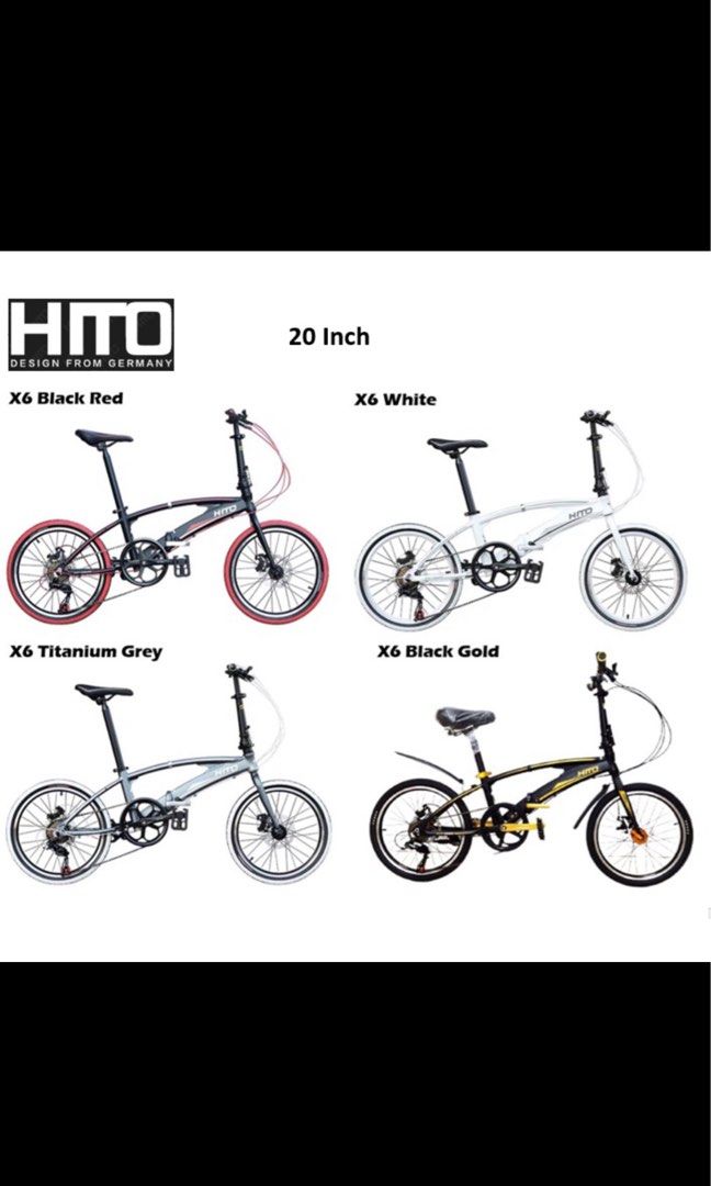 Hito X6 Foldable Bicycles (Black/Gold and Red/Black), Sports Equipment, Bicycles & Parts ...