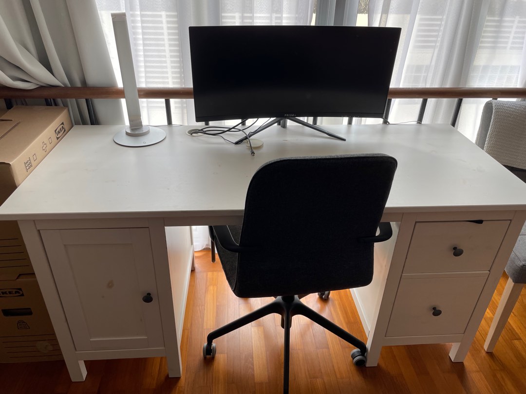 IKEA desk HEMMES white, Furniture & Home Living, Furniture, Other Home ...