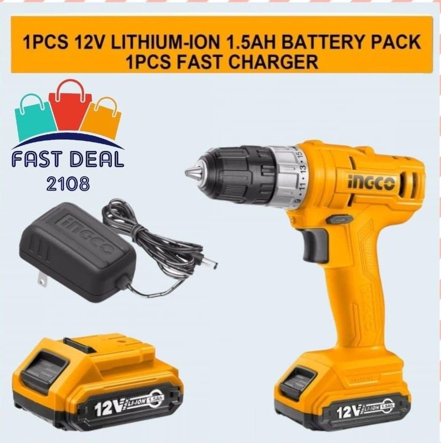 INGO Li-on Cordless Drill CDLI1222, Furniture & Home Living, Home ...