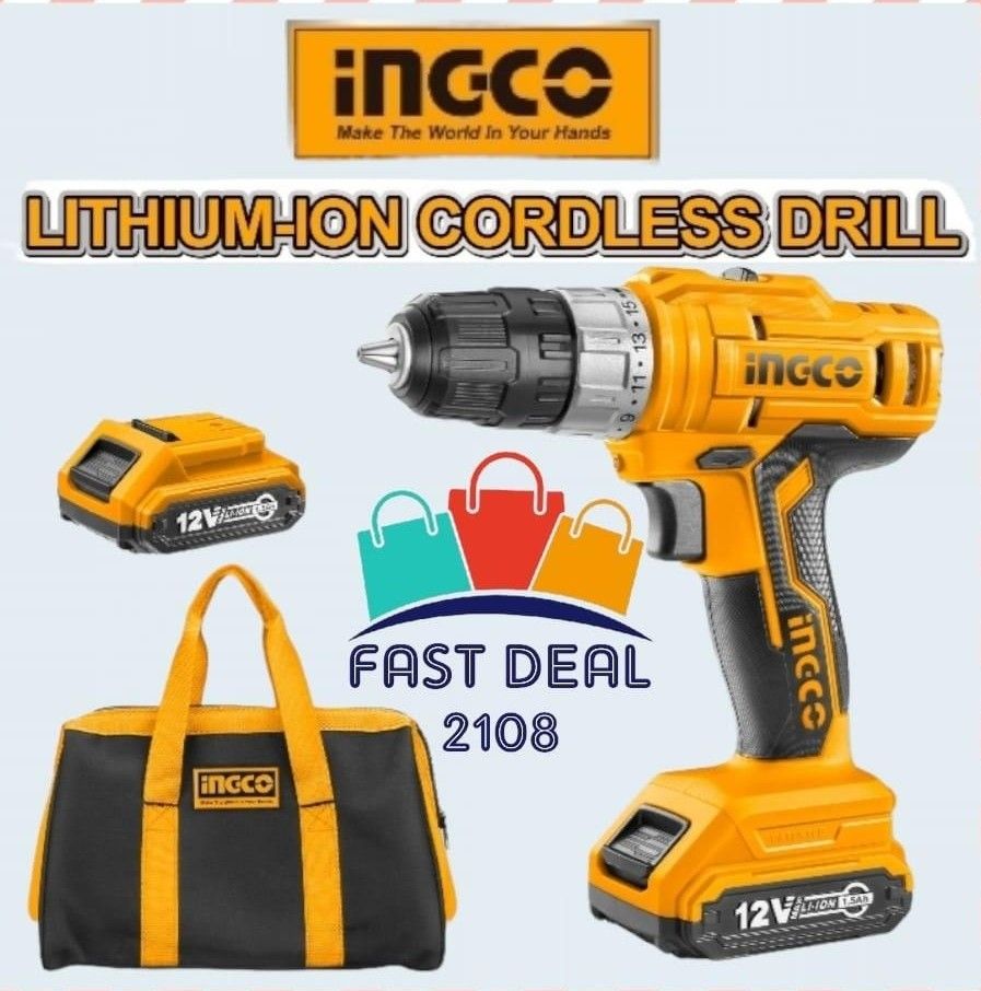 INGO Li-on Cordless Drill CDLI1222, Furniture & Home Living, Home ...