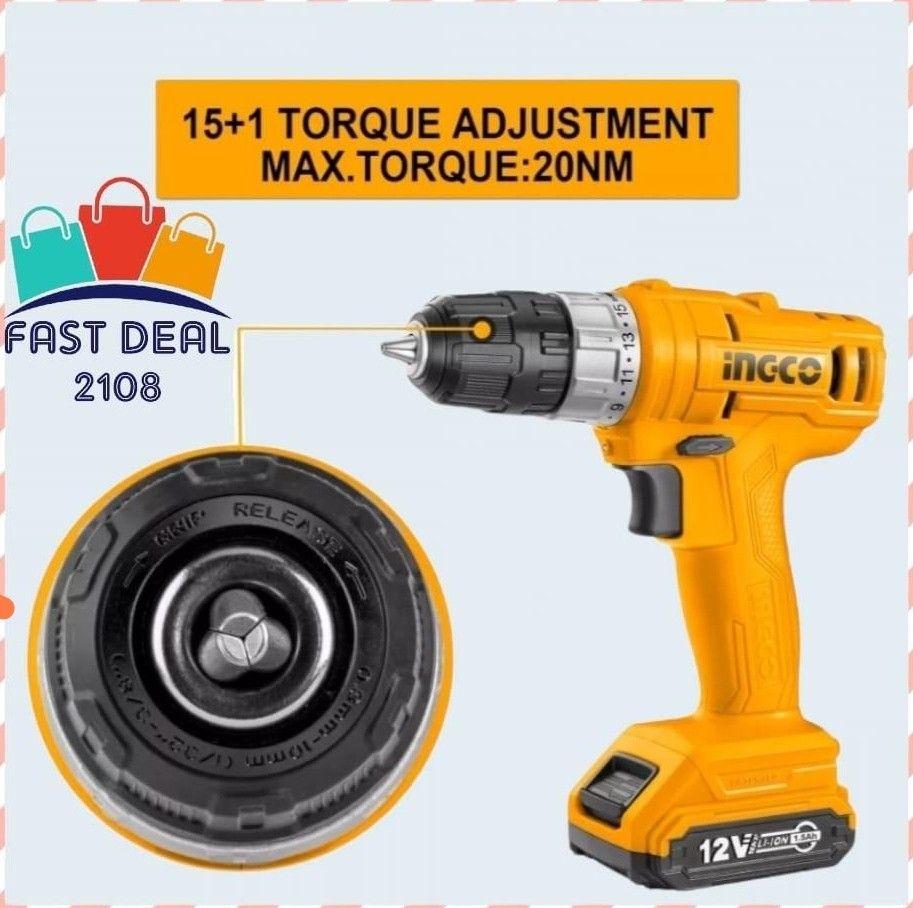 INGO Li-on Cordless Drill CDLI1222, Furniture & Home Living, Home ...