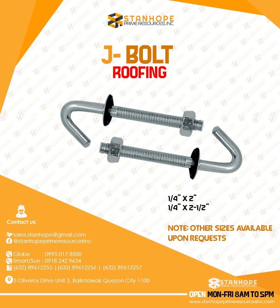 J-Bolt - Galvanized Wire - Welding Rod - Tox with Screw - Teflon Tape ...