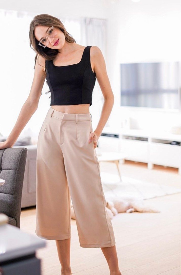 JUDE HIGH WAIST WIDE LEG CULOTTES #MADEBYLOVET (SAND), Women's Fashion ...
