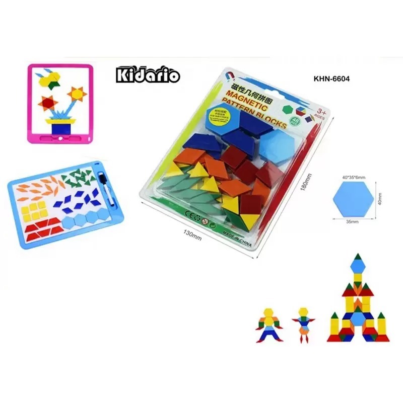 Kidario Magnetic Pattern Blocks 48pcs, Hobbies & Toys, Stationery & Craft, Stationery & School ...