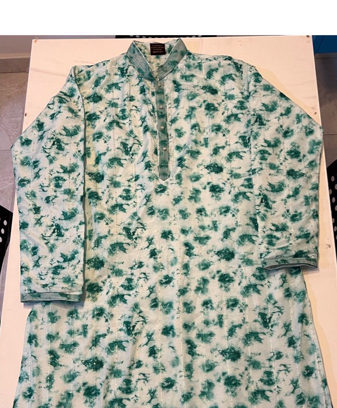 Kurta sherwani men, green kurta with sequins, full set, eid, hari raya ...