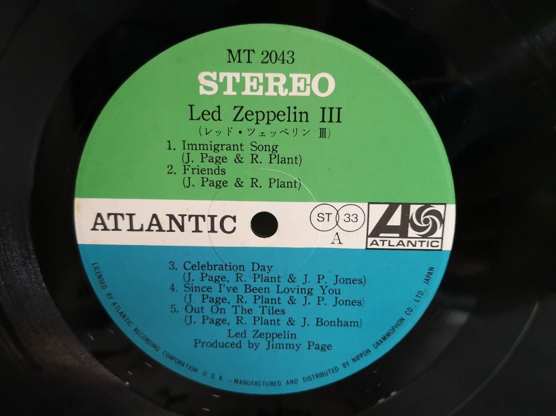 Led Zeppelin III (original Japan 1970 pressing), Hobbies & Toys, Music ...
