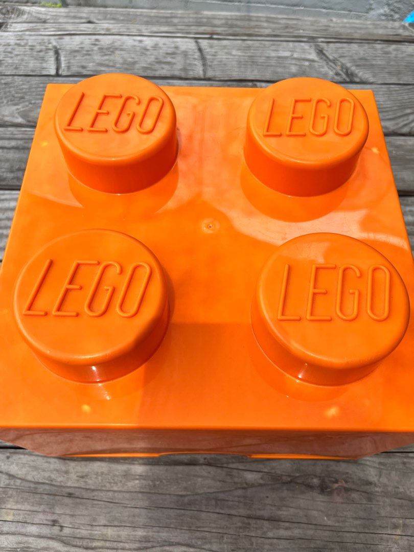Lego Storage Box Orange on Carousell