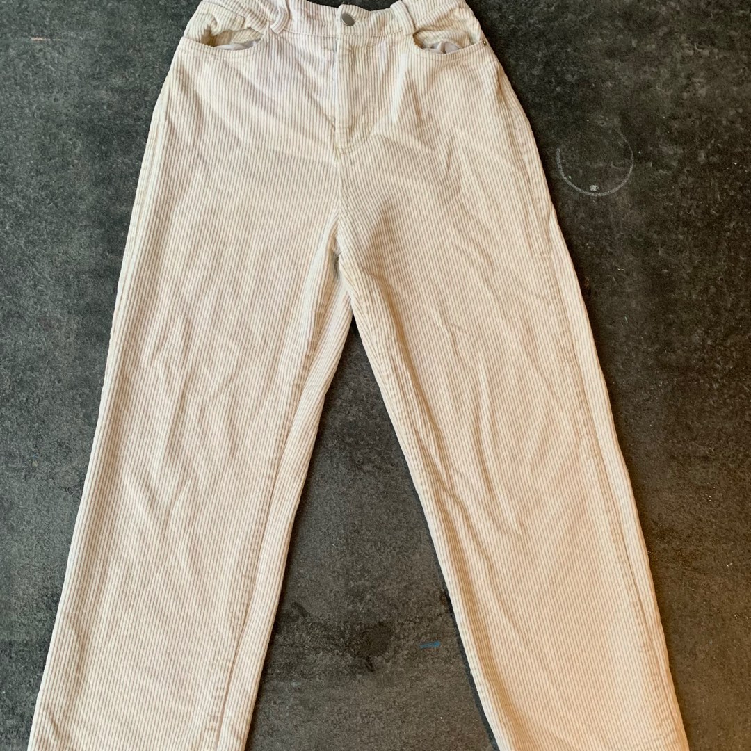 Light Beige Corduroy Pants, Women's Fashion, Bottoms, Other Bottoms on ...
