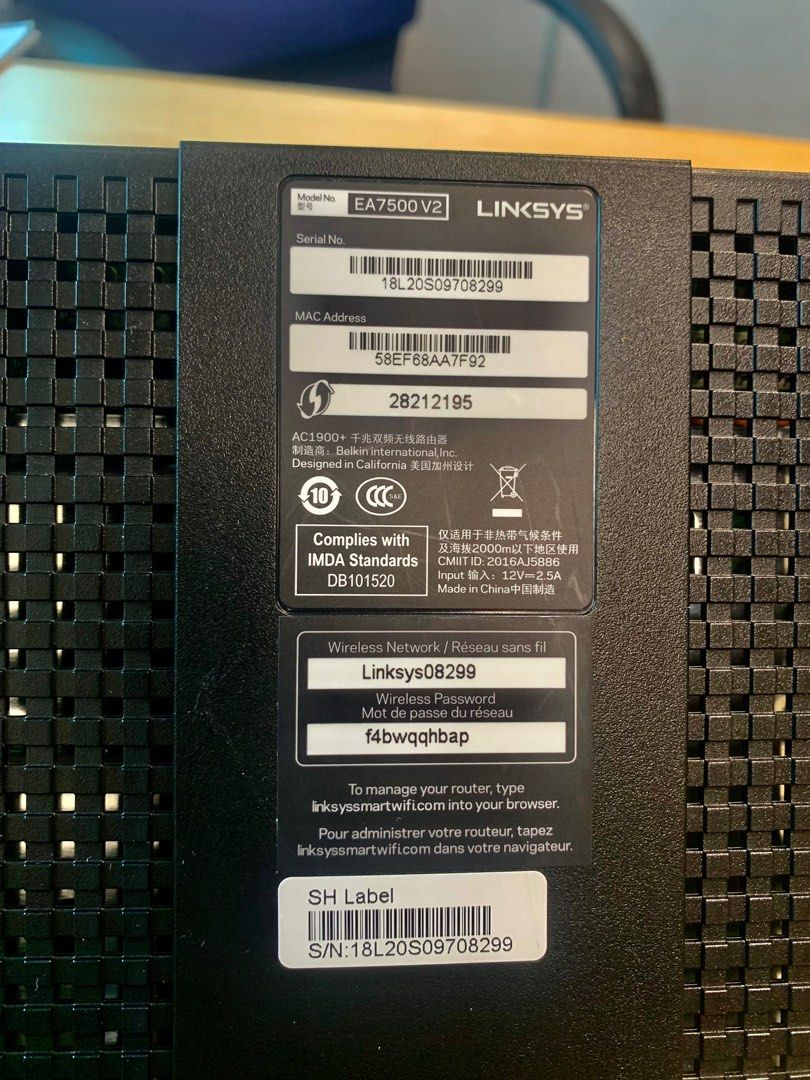 Linksys wireless router EA7500V2, Computers & Tech, Parts & Accessories ...