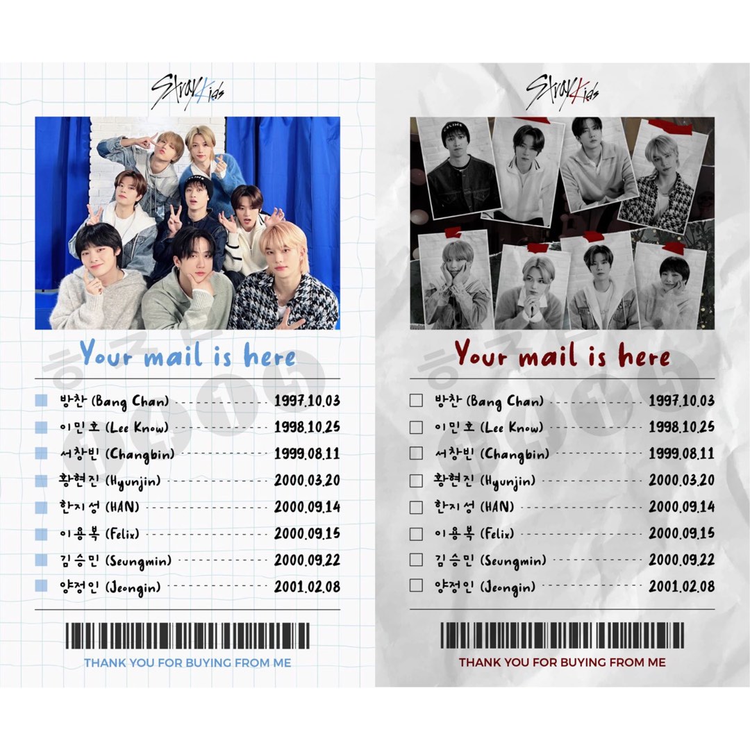 Mailing Sticker Stray Kids, Hobbies & Toys, Memorabilia & Collectibles ...