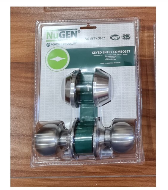 Nugen Combo (Same Keys) Main Door Cylindrical Doorknob with SINGLE ...