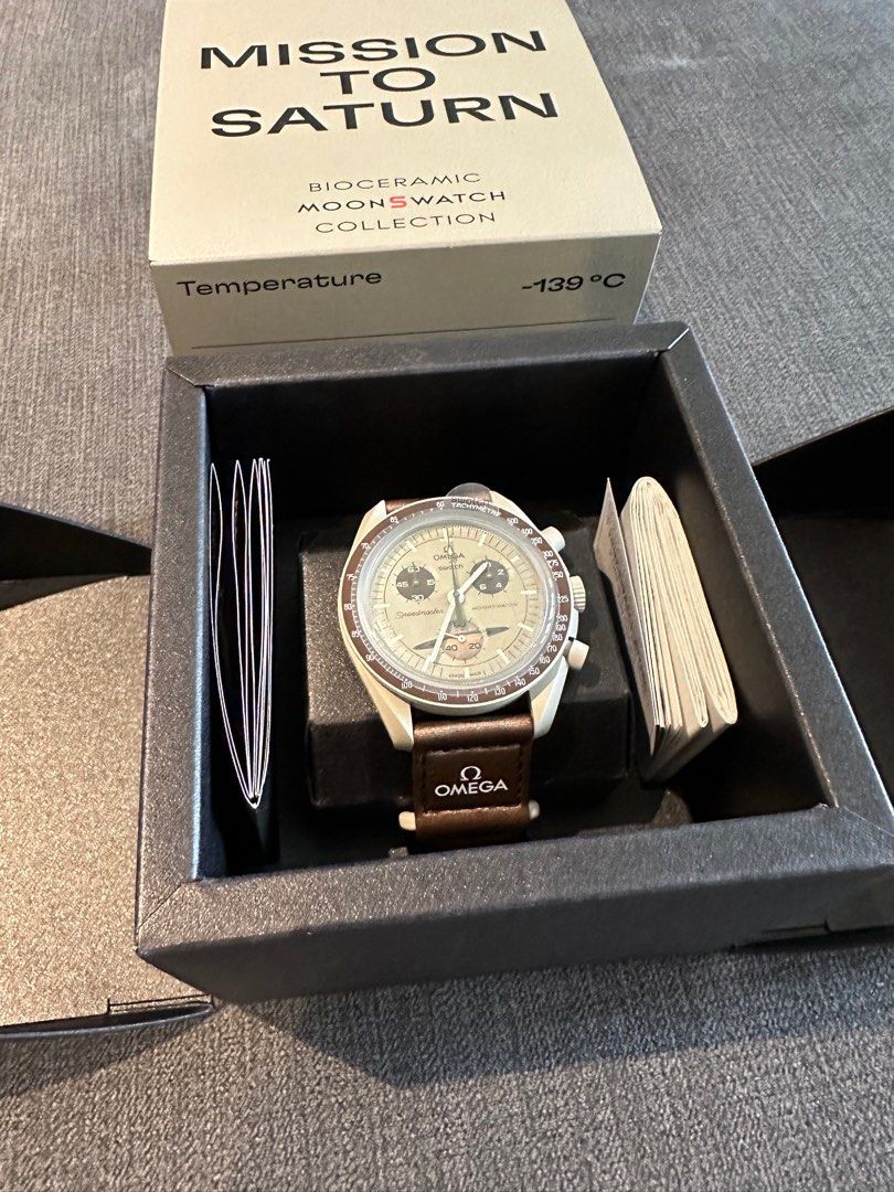 Omega x Swatch Moonswatch mission to Saturn, Luxury, Watches on Carousell