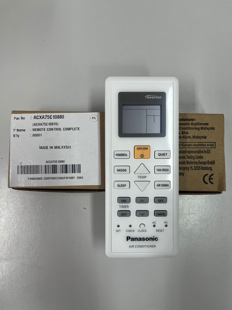 Panasonic Aircon Remote Controller - ACXA75C10880, TV & Home Appliances ...