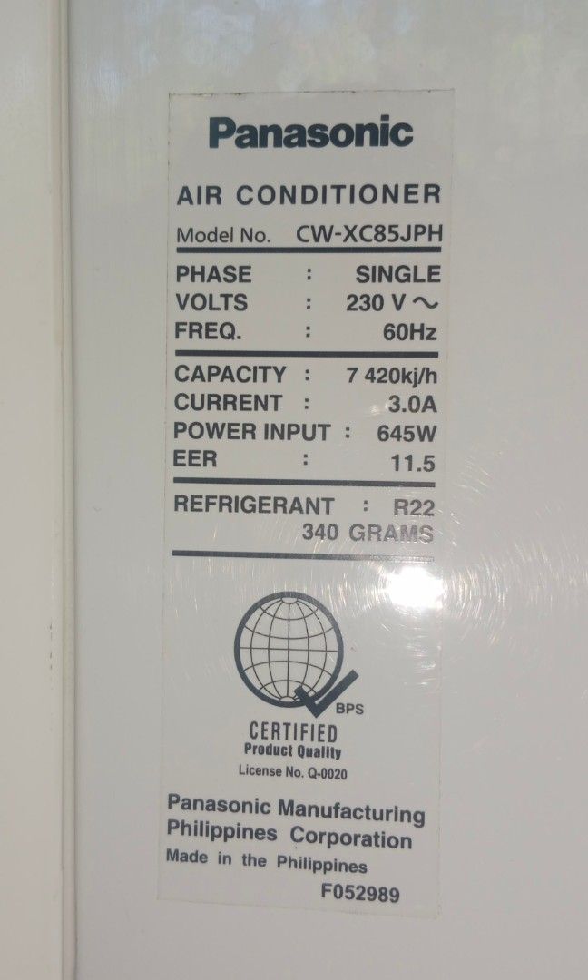 Panasonic window type aircon remote control, TV & Home Appliances, Air ...