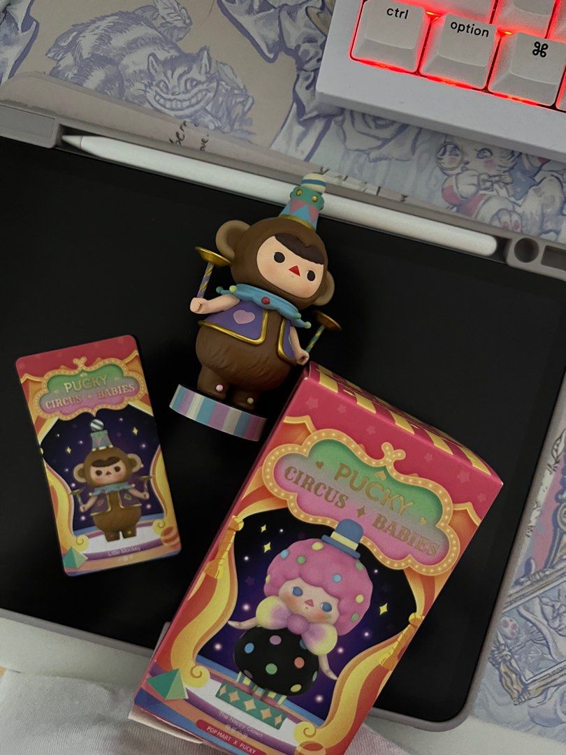 Popmart Pucky circus babies little monkey, Hobbies & Toys, Toys & Games ...