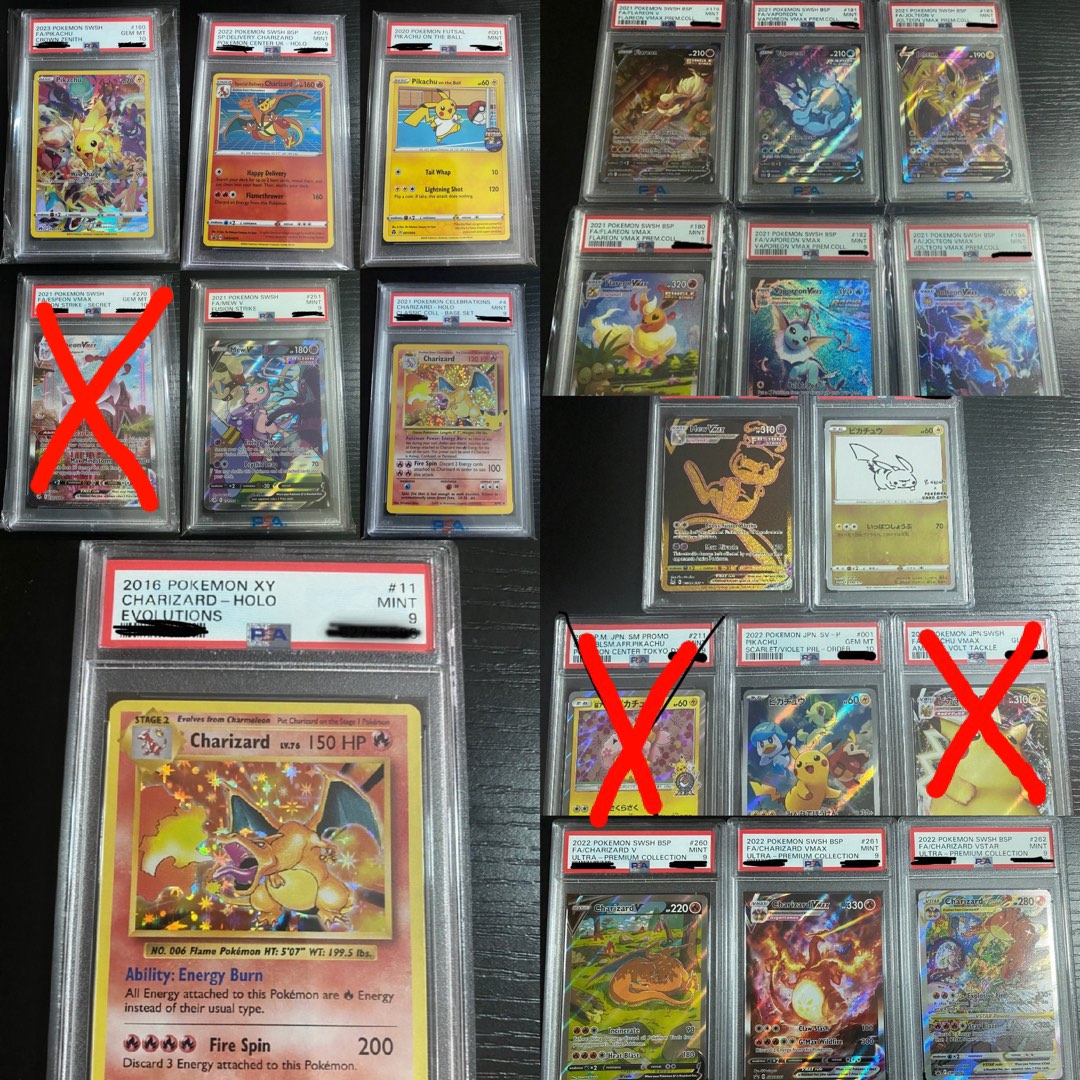PSA 9 10 Pokemon Graded TCG Cards Slabs Pikachu Charizard Mew Espeon ...