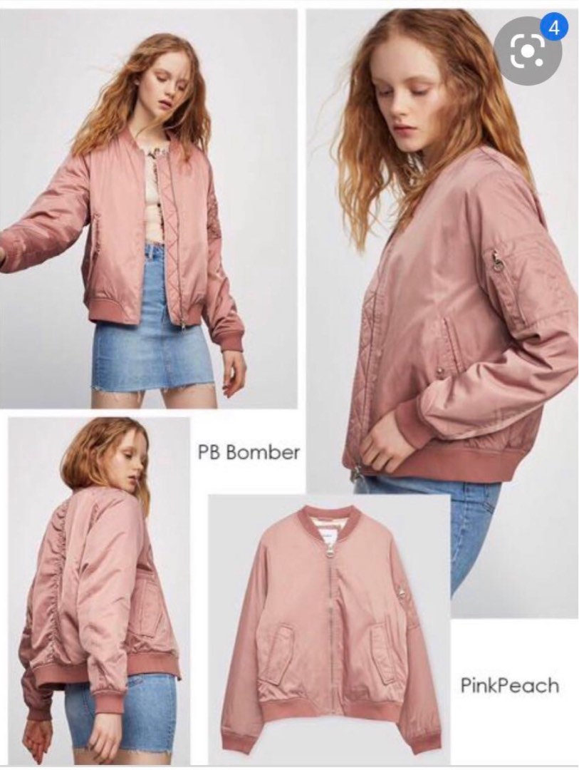 Pull&Bear Basic Bomber Jacket, Women's Fashion, Coats, Jackets and Outerwear on Carousell