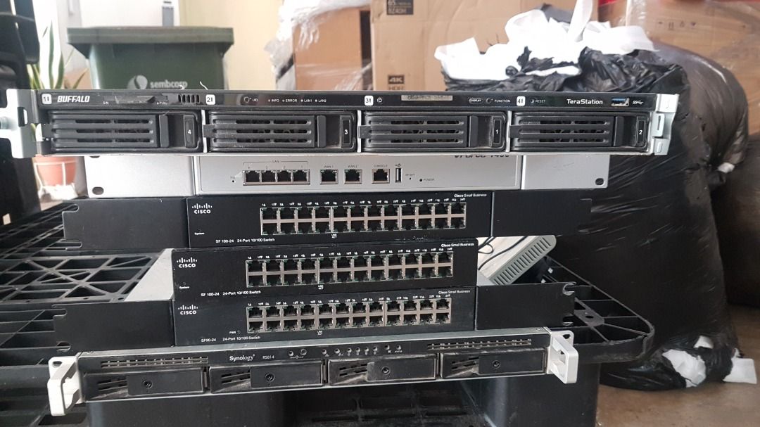 Rack mount HDD storage/servers - Synology/ Buffalo, network switches ...