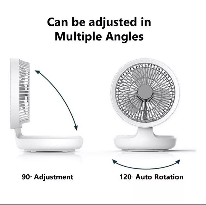 READY SG STOCK! EDON Air Circular USB (7 inch) WHITE Desktop & Wall-Mounted Fan/Auto Rotation ...