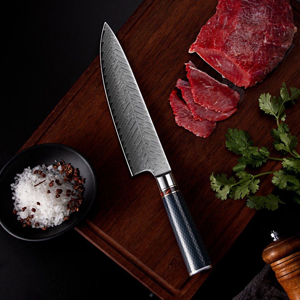 Real Damascus Steel Professional Japanese VG-10 Steel Kitchen Chef ...