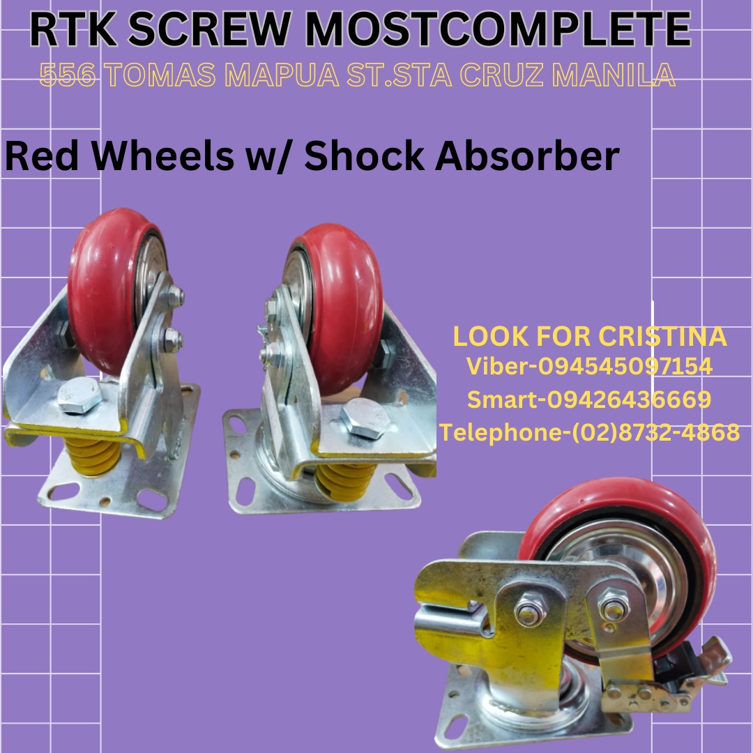 Red Wheels w/ Shock Absorber, Commercial & Industrial, Construction ...