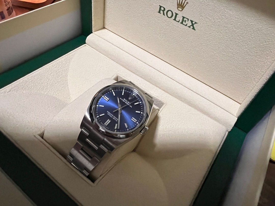Rolex 12600 blue 36mm oyster perpetual, Luxury, Watches on Carousell