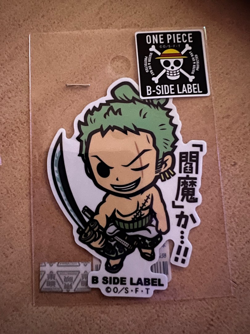 Roronoa Zoro B side label sticker, Hobbies & Toys, Stationary & Craft ...