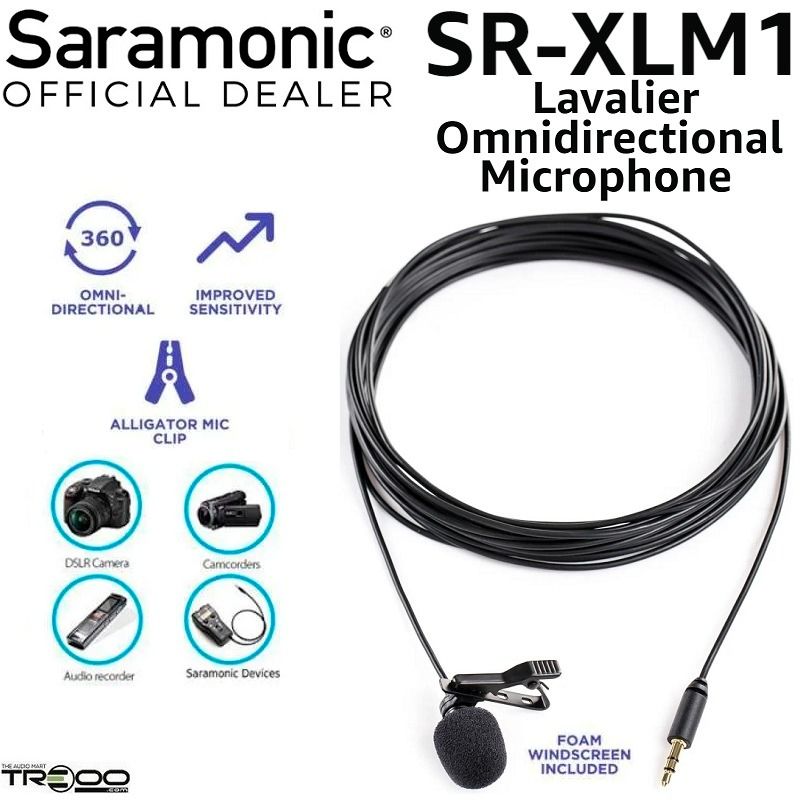 Saramonic SMC-SR-XLM1 Mono 3.5mm Lavalier microphone with 6m cable, Audio, Microphones on Carousell