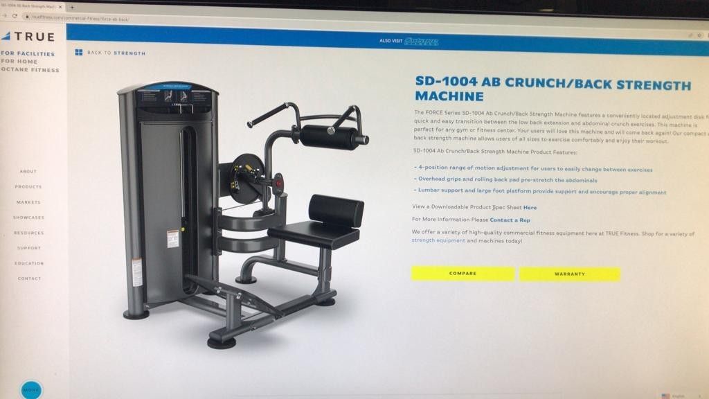 SD-1004 AB CRUNCH / BACK STRENGTHEN MACHINE, Sports Equipment, Exercise ...