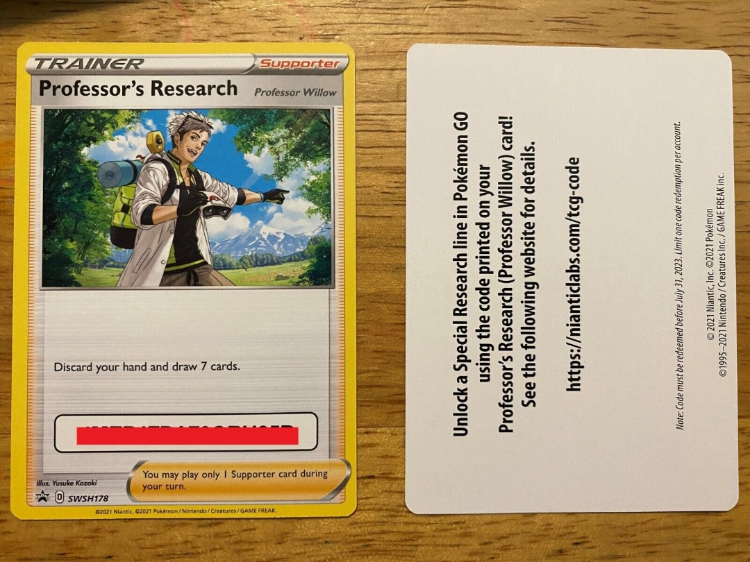 SEALED Professor's Research Professor Willow Unused Code Pokemon TCG ...