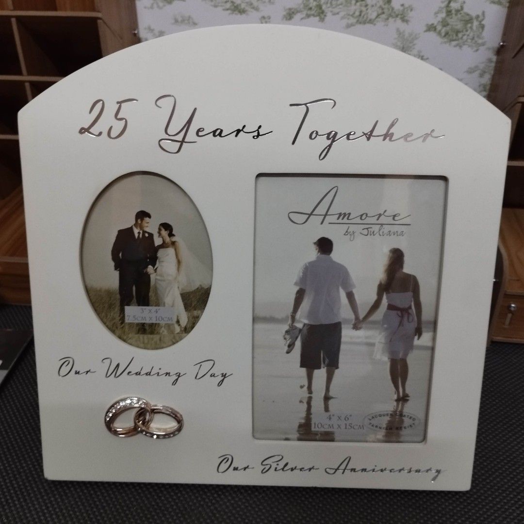 Silver Anniversary Frame, Furniture & Home Living, Home Decor, Frames ...