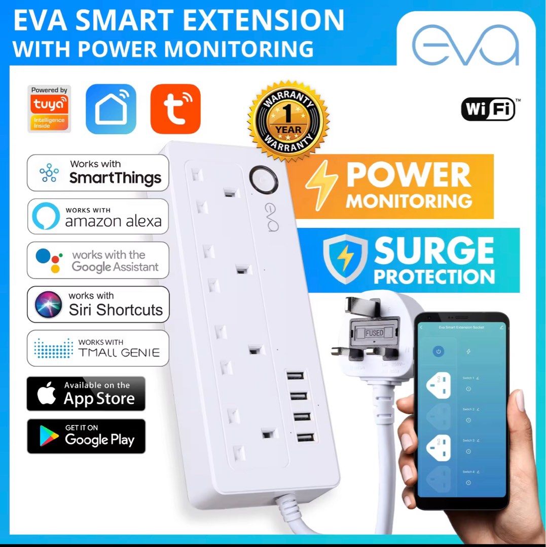 Smart extension socket with USB, TV & Home Appliances, Other Home ...