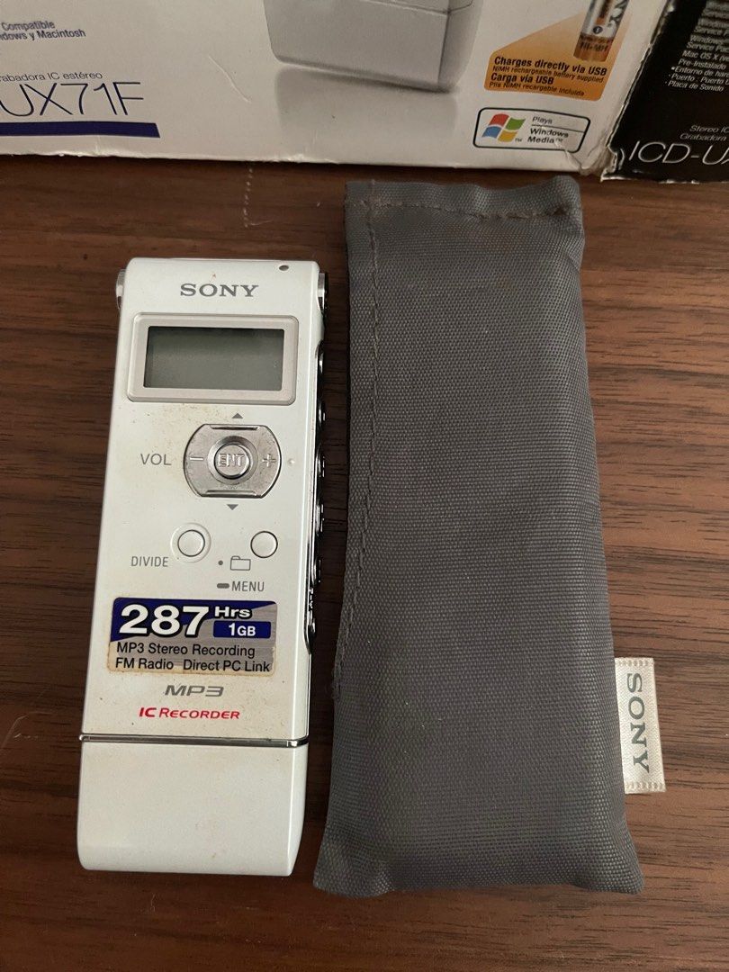 Sony Stereo IC Recorder_ICD-UX71F_White Colour, Audio, Voice Recorders ...