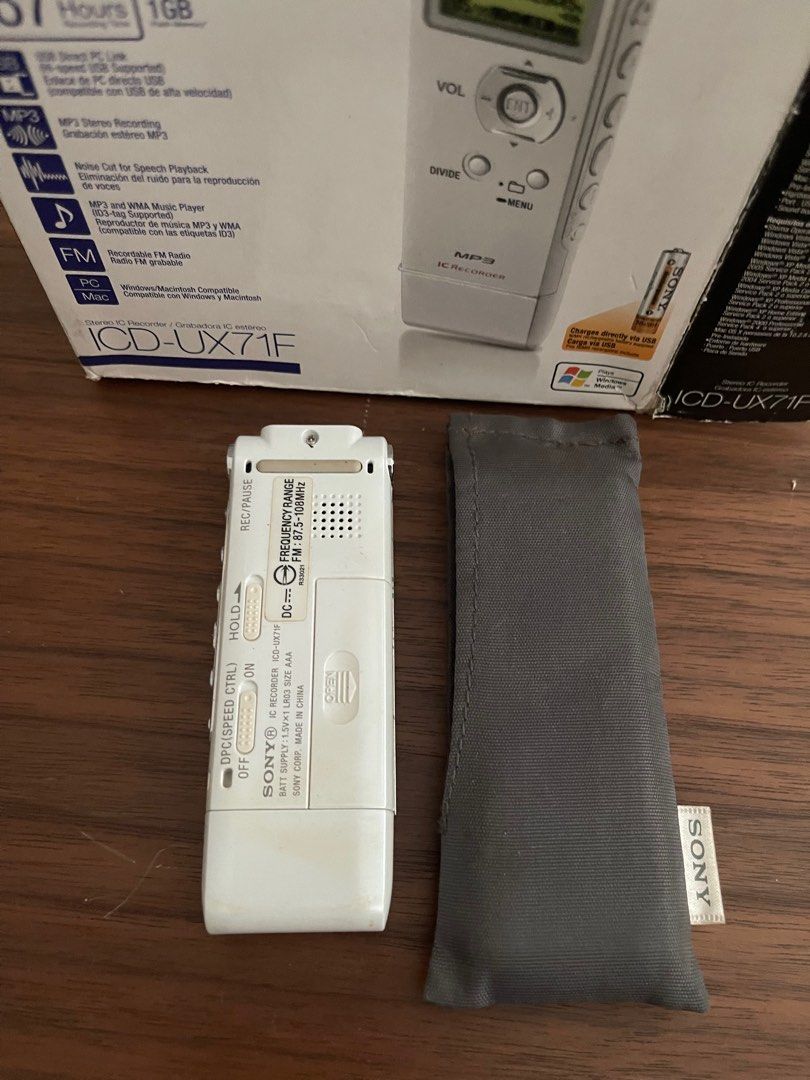 Sony Stereo IC Recorder_ICD-UX71F_White Colour, Audio, Voice Recorders ...