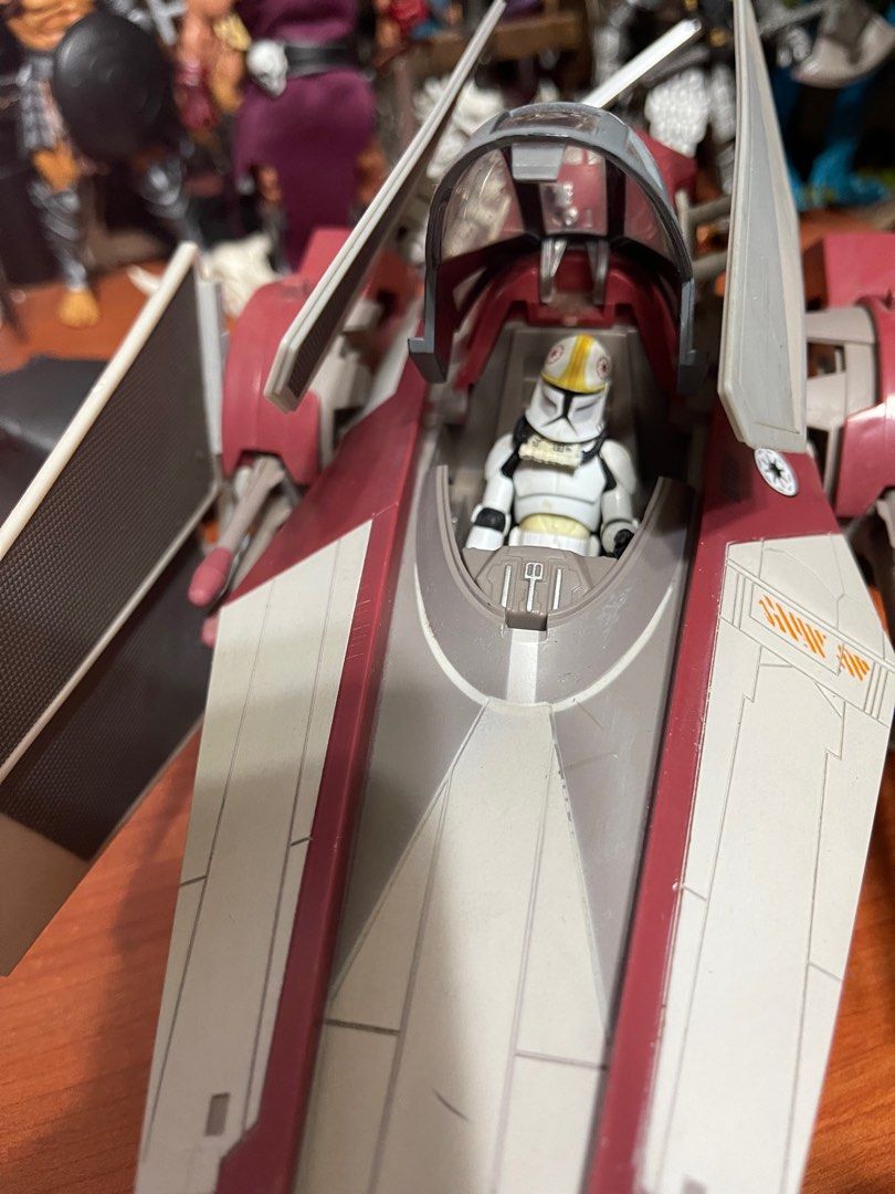 Star Wars Starfighter Vehicle V-Wing Fighter clone wars with pilot ...